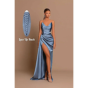 GUKARLEED Wisteria Prom Dress Satin Bridesmaid Dresses Off The Shoulder Formal Dress Long Ball Gown Size14