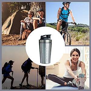 500ml Protein Shake Bottle,Smoothie Shaker & Gym Powder Bottle,Protein Mixes Shaker Cup,Stainless Steel Water Bottle And Protein Shaker,Reusable Stainless Steel Water Bottle,Gym Water Bottle