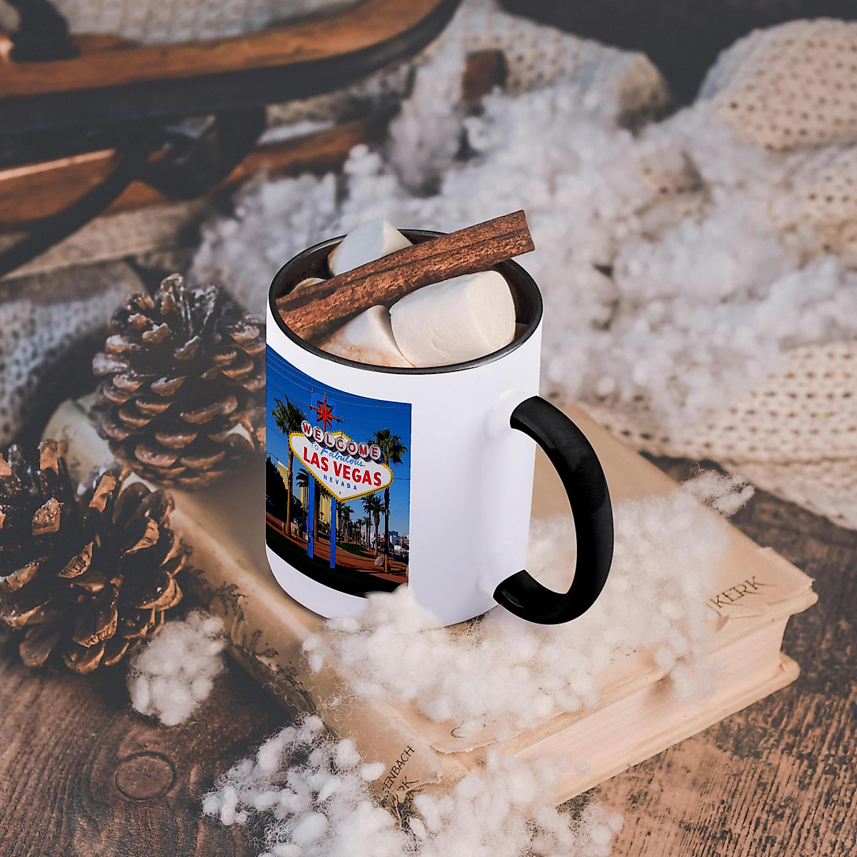 3dRose Welcome To Fabulous Las Vegas, NV Mug, 1 Count (Pack of 1), Black