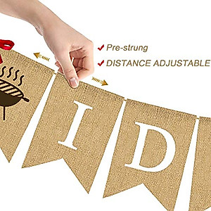 Rainlemon I DO BBQ Banner Burlap Wedding Shower Bridal Shower Engagement Party Decoration Supply