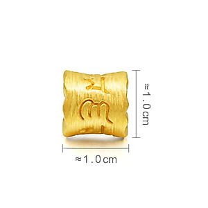 CHOW SANG SANG 999 24K Solid Gold Om Mani Padme Hum Charm Blessing Bracelet for Women 86696C