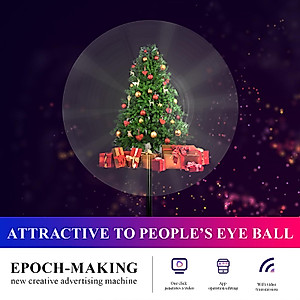 3D Hologram Fan, Faryuan Graphic 3D Photos & Videos, 1600x616 Hi-Resolution & 616 Beads WiFi Hologram Advertising Display with APP & Built-in Bluetooth for Business, Trade Show, Store, Shop (22inch)