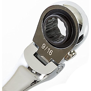 Rauckman Utility Products BugWrench, 4-in-1 Double Ended Reverse Ratcheting Box Wrench - 1/2”& 5/8” x 9/16”& 3/4”- Heavy Duty Forged Flex Head - Combination Wrench