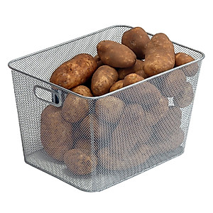 Silver Mesh Open Bin Storage Basket for Cleaning Supplies Laundry Etc. Size 14x10x9 Model #1115