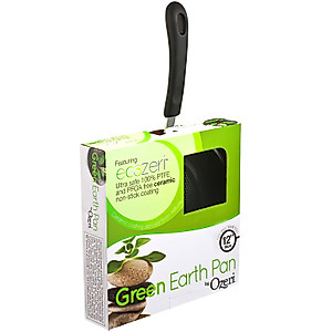 Ozeri Green Ceramic Frying Pan 100% PTFE, PFC, APEO, GenX, NMP and NEP-Free German-Made Coating, 12-Inch