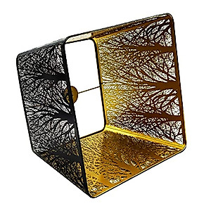 Royxen 2 Pack Modern Lamp Shades Metal Lampshade for Table Lamp and Floor Light (Square Trees)
