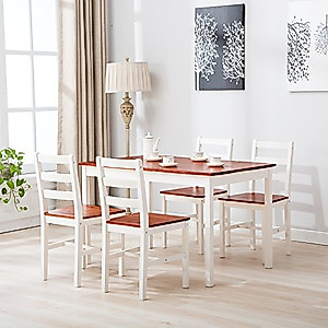 5-Piece Dining Table Set, Kitchen Dinner Table and 4 Chairs