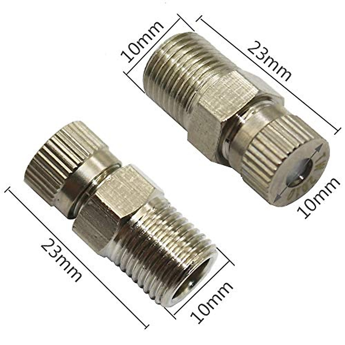 MANHONG Irrigation Dripper 2Pcs 0.1-0.6mm 1/8 Inch High Pressure Fog Misting Nozzle Copper Anti-drip Atomization Colling Sprinklers Garden Irrigation Tool (Color : 0.15mm)