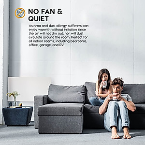 EconoHome Wall Mount Space Heater Panel with Thermostat - 600 Watt Convection Heater with Heat Guard - Ideal for 200 Sqft Room - 120V Electric Heater - Save On Heating Costs - Updated Model