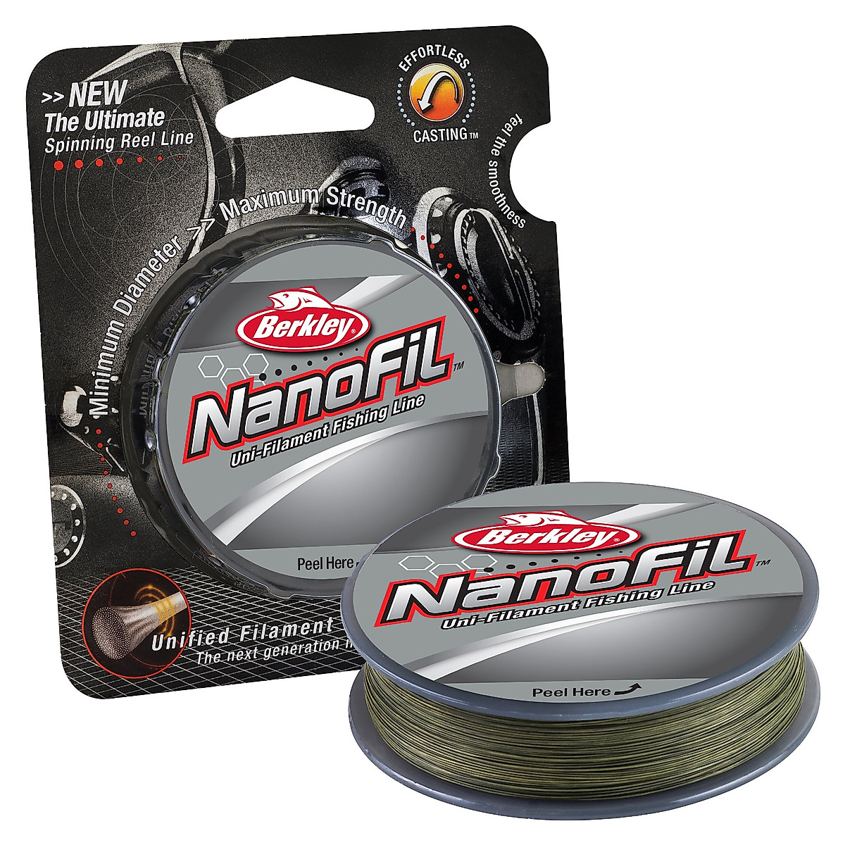 Berkley NanoFil Uni-filament Fishing Line, 6 Pound Test-150 Yard, Low-Vis Green