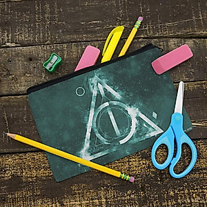 Harry Potter Deathly Hallows Logo Pencil Pen Organizer Zipper Pouch Case