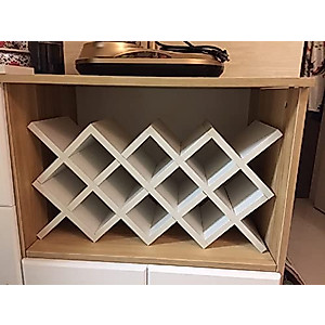 Gdrasuya10 Wine Rack Countertop for 10 Bottles, White Free Standing Wine Rack Tabletop Wooden Wine Storage Holder Display Rack Wine Bottle Shelf