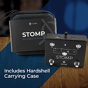 STOMP Bluetooth Page Turner Pedal for Tablets - Hands-Free Footswitch Pedal & App Controller - Compatible with IOS, Kindle Fire, iPhone, iPad, Mac and Android - Made in USA by Coda Music Tech (Black)