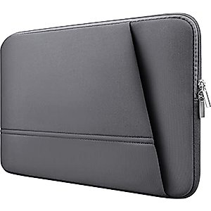 TEDNETGO Laptop Case, 15.6 inch Laptop Sleeve, Durable 15 inch HP Laptop Bag, Lenovo Computer Briefcase Carrying Cover Case 16 inch Neoprene Bag with Pockets for Dell Asus Gifts for Women Men, Grey