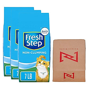 Non-Clumping Clay Cat Litter Scented 7 Pound (Pack of 3), Non-Clumping Kitty Litter, Cat Litter Bags Packed Inside Nature Vista Box