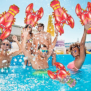 28 Pieces Lobster Balloons, 4 Pieces Aluminum Foil Lobster Balloons Lobster Party Foil Balloons and 24 Pieces White Lobster Latex Balloons for Beach Themed Birthday Bridal Shower Party Decor Supplies