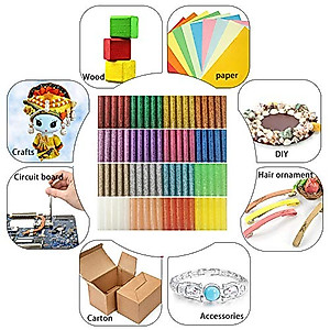 Glitter Hot Glue Sticks,VARACL Kids Mini Colored Hot Glue Gun Sticks for Letter Seal Stamp, Arts Gift Crafts, General Repair, 16 Colors,80 PCS, Diameter 0.28", Length 3.9"