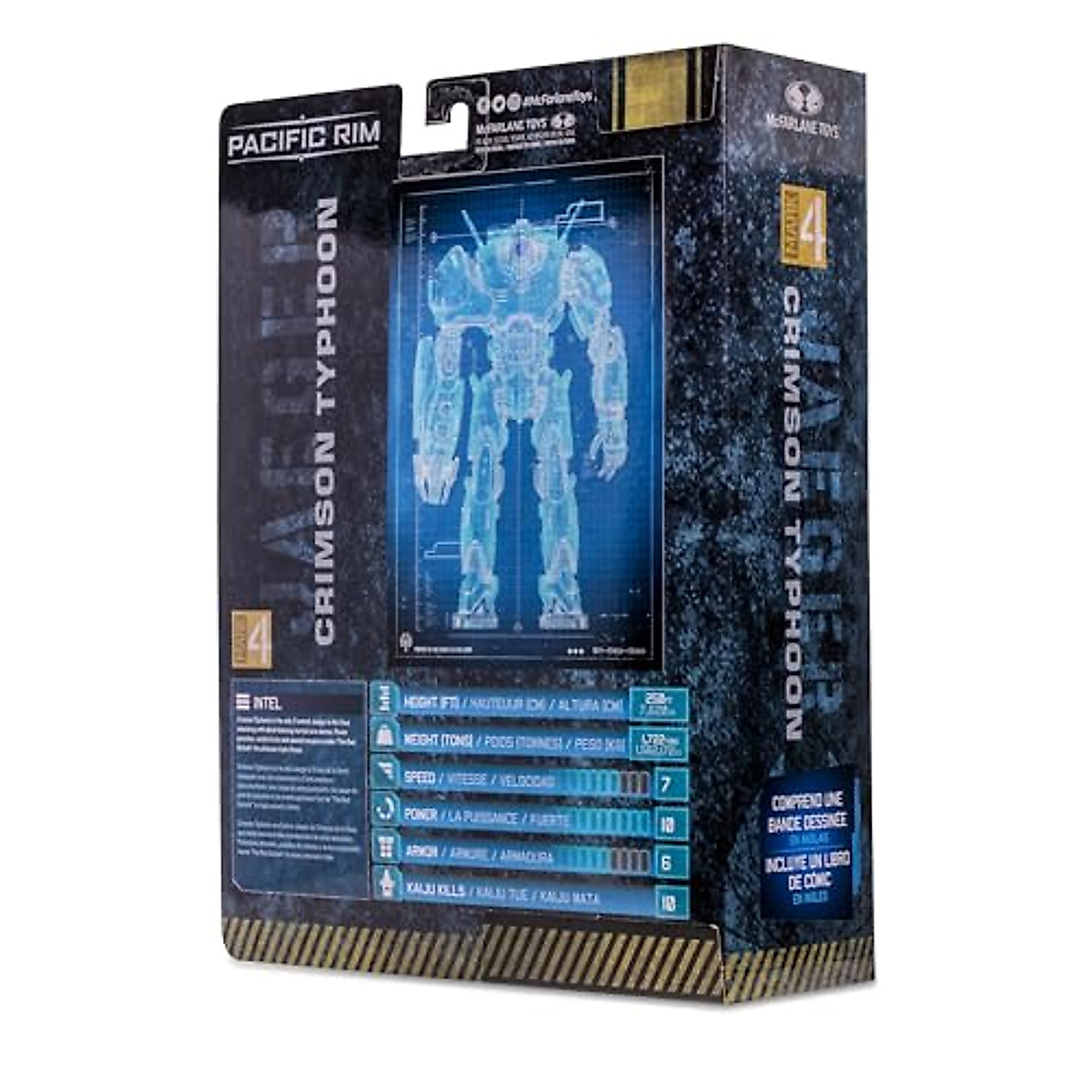 Pacific Rim McFarlane Toys Crimson Typhoon (Jaeger) 4" Scale Figure Playset with Comic