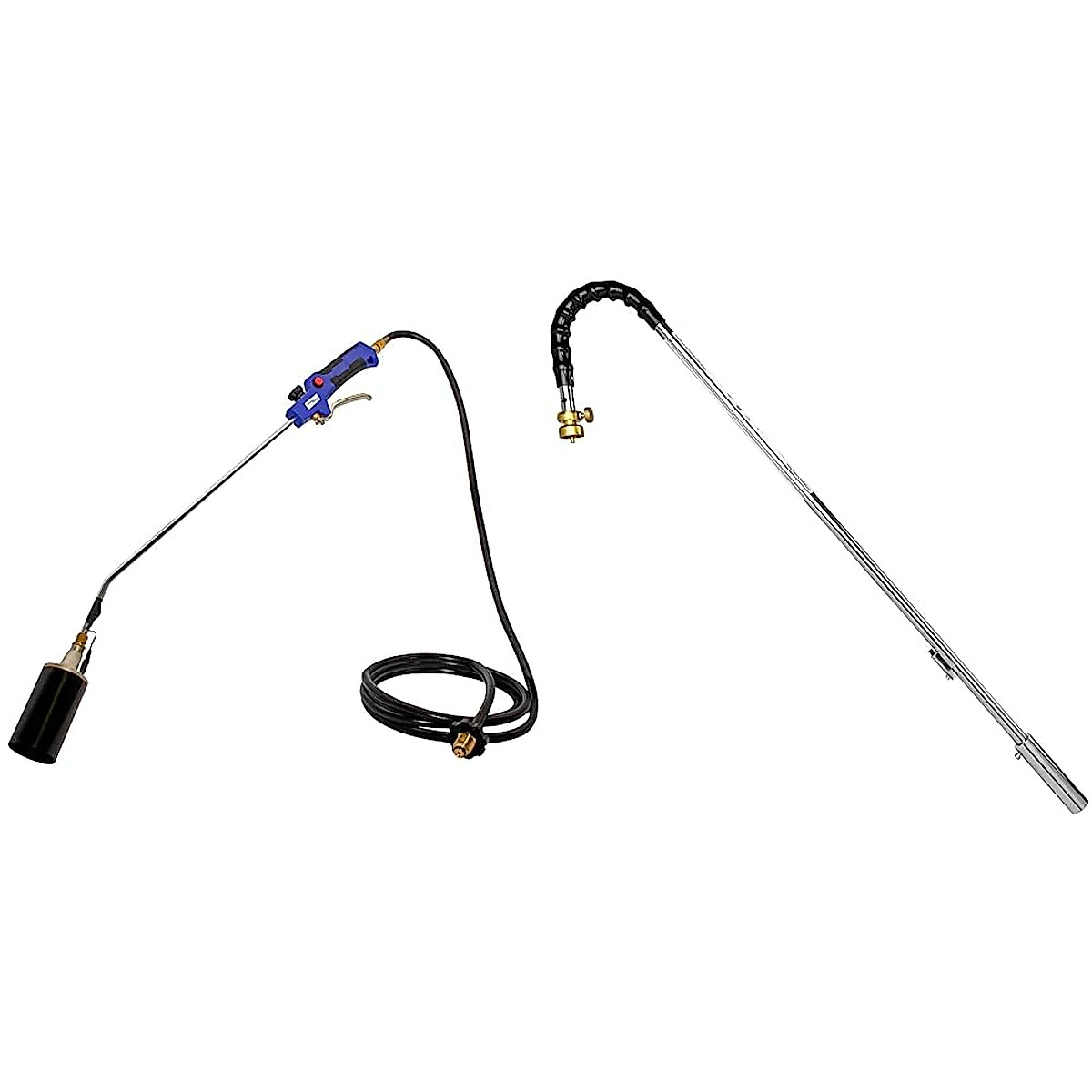 Flame King Propane Torch Kit Heavy Duty Weed Burner, 340,000 BTU (Self Igniting) + Flame King YSNPQ810CGA Propane Torch Weed Burner with Integrated Lighter