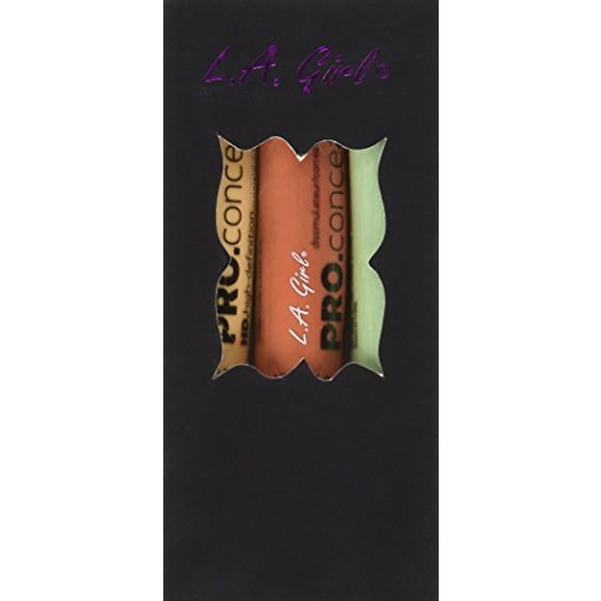 L.A. Girl Pro Conceal Set Orange, Yellow, Green Correctors, Pack of 3 (LAX-GC990+GC991+GC992-B)