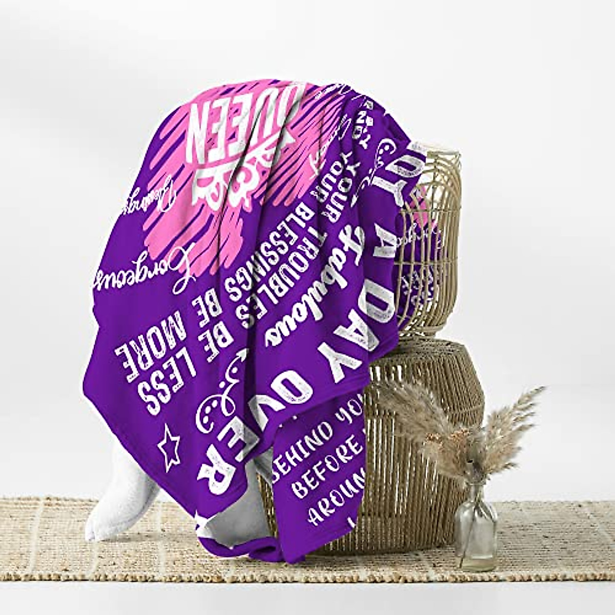 Birthday Gifts for Women, Bday Gift for Women Unique, Birthday Gifts for Mom, Daughter, Sister, Friends, Girlfriend, Birthday Gifts for Her, Happy Birthday Blanket Gifts Decoration for Women 60x50in