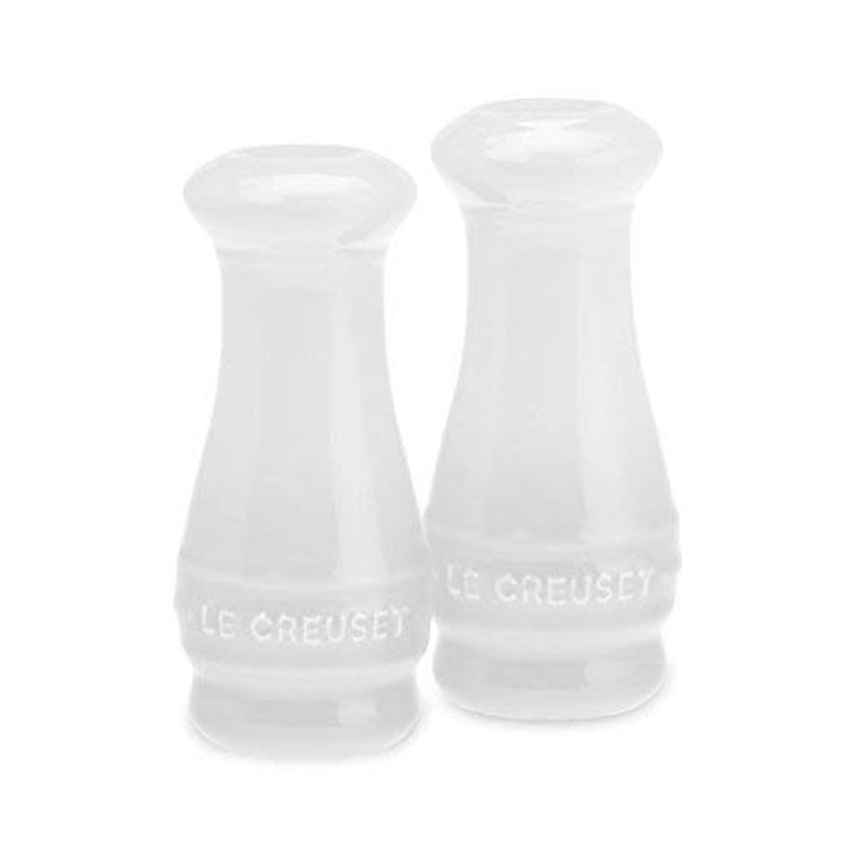 Le Creuset Stoneware Salt & Pepper Shakers Set of 2, 4 oz. each, White
