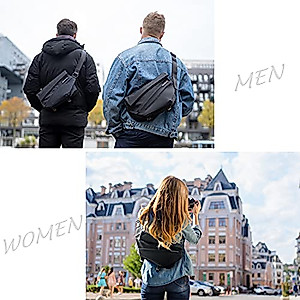 NIID-R1 Mens Large Sling Bag Anti-Theft Waterproof Single Shoulder Backpack Sling Chest Bag Crossbody Bag for Men, Large Chest Shoulder Backpack for Cycling Travel and Hiking, Black