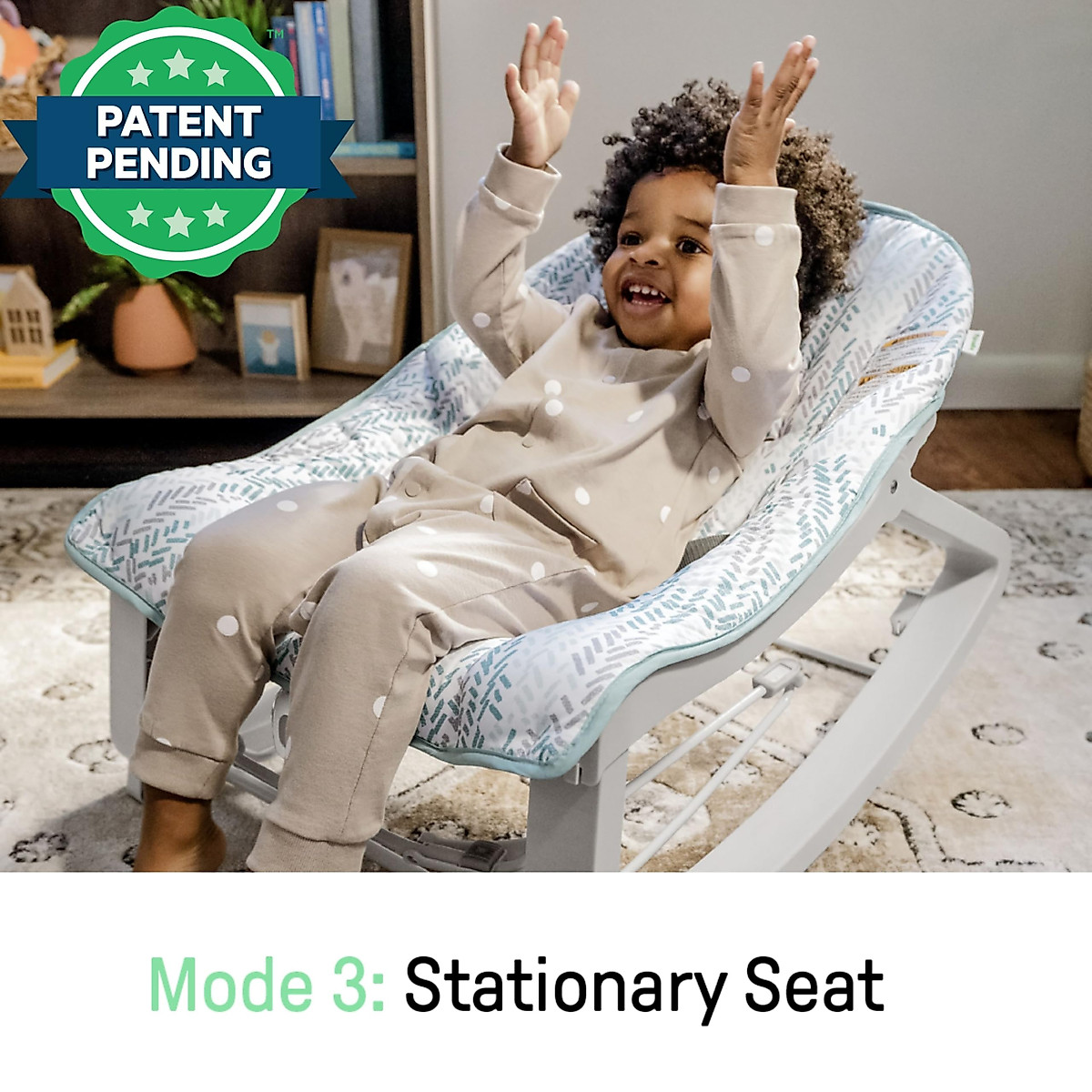 Ingenuity Keep Cozy 3-in-1 Grow with Me Vibrating Baby Bouncer Seat & Infant to Toddler Rocker - Spruce, Newborn and up