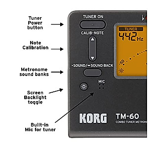 Korg TM60BK Tuner Metronome, Black