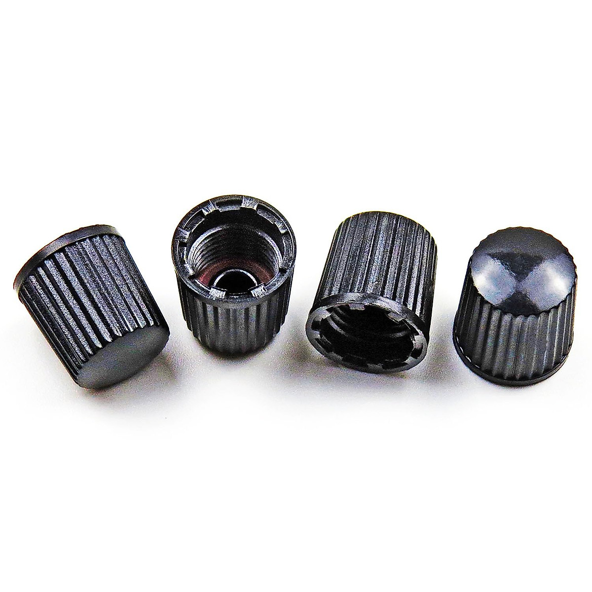 TPMS Valve Stem Covers Black Tire Valve Caps Plastic TPMS Replacement Valve Stem Caps with O-Ring Rubber Seal Universal Fit Car Truck Motorcycle, Dustproof, Airtight Seal, Light-Weight (10-Pack)