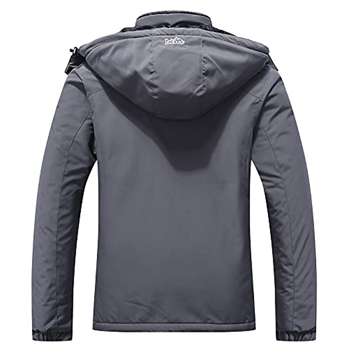 Pooluly Women's Ski Jacket Warm Winter Waterproof Windbreaker Hooded Raincoat Snowboarding Jackets Dark Gray-L