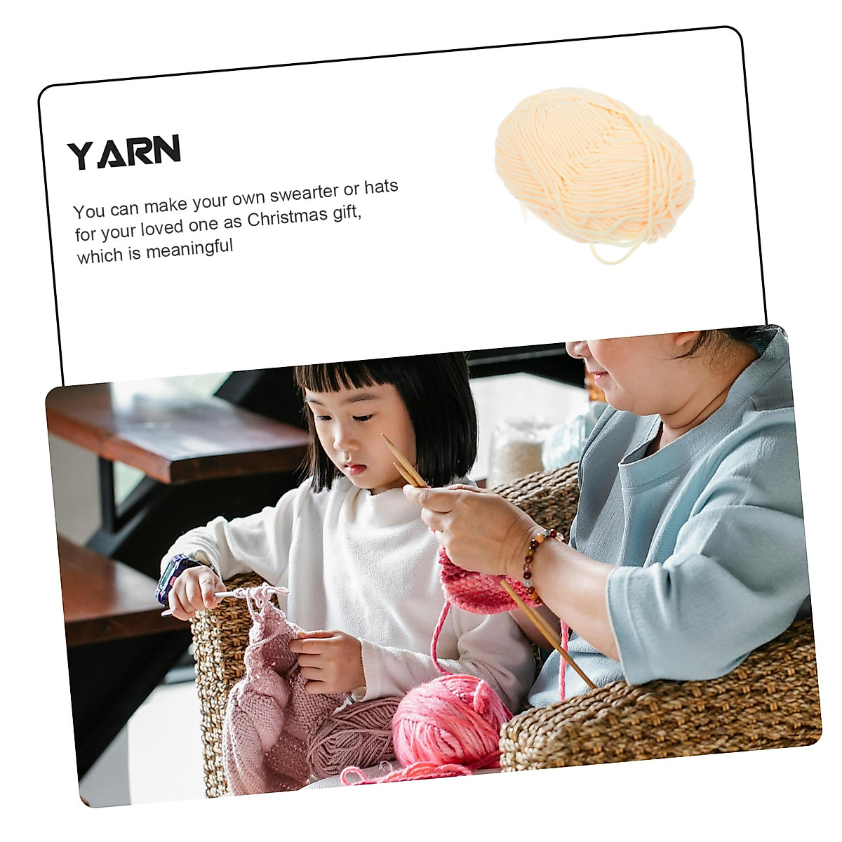 IMIKEYA 50g Milk Cotton Yarn Skeins, Cotton Chunky Hand- Woven Crochet Knitting Wool Yarn Warm Yarn for DIY Adults and KidsCrocheting Sweaters Hats Scarves (Beige Yellow)