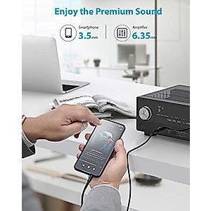 KINGTOP 1/4 to 1/8 Audio Cable, Stereo TRS 3.5mm to 1/4 Cable, Male to Male 1/4 to 3.5mm Cable Cord for Home Theater Devices, Speaker, Guitar, Amplifiers, Laptop, Headphone, PC, Mixer (4.3ft / 1.3m)