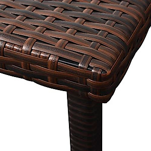 SLGSDMJ Patio Chaise Lounge,Outdoor Lounge Chair,Beach Pool Sunbathing Lawn Recliner Chiar,Outside Tanning Chairs with Arm for All Weather,Sun Lounger with Cushion & Table Poly Rattan Brown