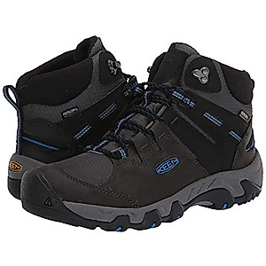 KEEN Men's Steens MID WP Hiking Boot, Black, 9