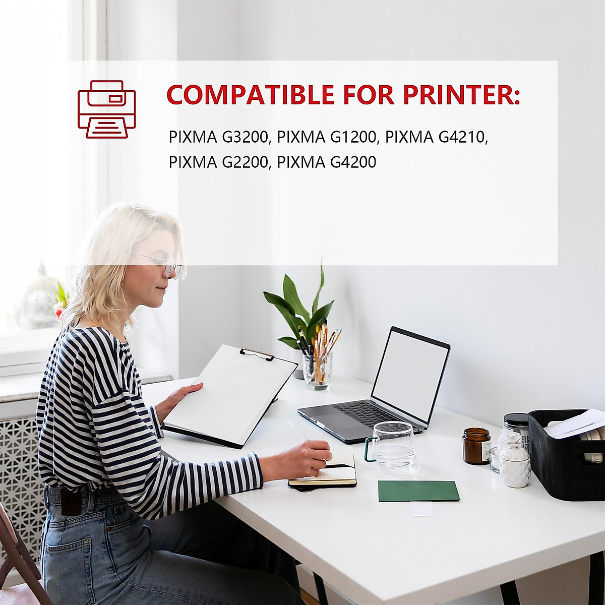 GI-290 Ink Bottles (4-Pack, Black Cyan Magenta Yellow) - Lometic GI290 GI-290 Ink Refill Replacement for PIXMA G3200 G1200 G4210 G2200 G4200 Printer