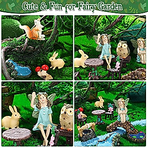 19 Pcs Fairy Garden Accessories Christmas Fairy Garden Kit Garden Miniatures Fairies Fairy Garden Animals Cute Tiny Mushrooms Mini Pond Bridge Figurines Miniature Figurines Micro Landscape Ornaments