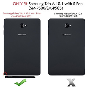 Galaxy Tab A 10.1 P580 2016 Case, KIQ Shockproof Heavy Duty Military Full-Body Protection Kickstand Screen Protector for Samsung Galaxy A 10.1 with S-Pen 2016 SM-P580 & SM-P585 (Shield Black)