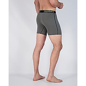 UnderGents Men's 6” Leg Boxer Brief Underwear with Horizontal Fly & Ultra-Soft Comfort (BattleGrey size: XL)