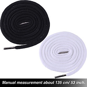 Drawstring Cords Replacement Drawstrings with Easy Threader for Sweatpants Shorts Pants Jackets Coats (Black, White)