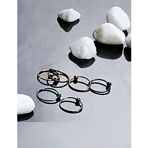 Yaalozei 22G Nose Rings Hoops Piercing Jewelry Women Stainless Surgical Steel Captive Bead Septum Nose Eyebrow Lip Smiley Rings Tragus Cartilage Helix Rook Daith Earring Hoop Piercing Jewelry Men 8mm