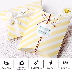 MaxGear 2" Round Sticker Labels, Template 22807, for Inkjet or Laser Printer, Matte White Printable Labels Sheets, Strong Adhesive, Dries Quickly, Holds Ink Well, 30 Sheets, 360 Labels