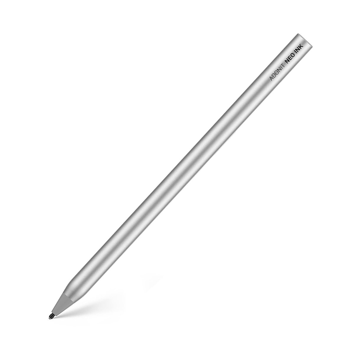 Adonit Neo Ink, Magnetic Attachable Stylus Pen for Microsoft Surface, 4096 Pressure Sensitivity, Tilt, Palm Rejection, Compatible with Surface Book/Go/Pro/Studio, Surface Laptops- Matte Silver