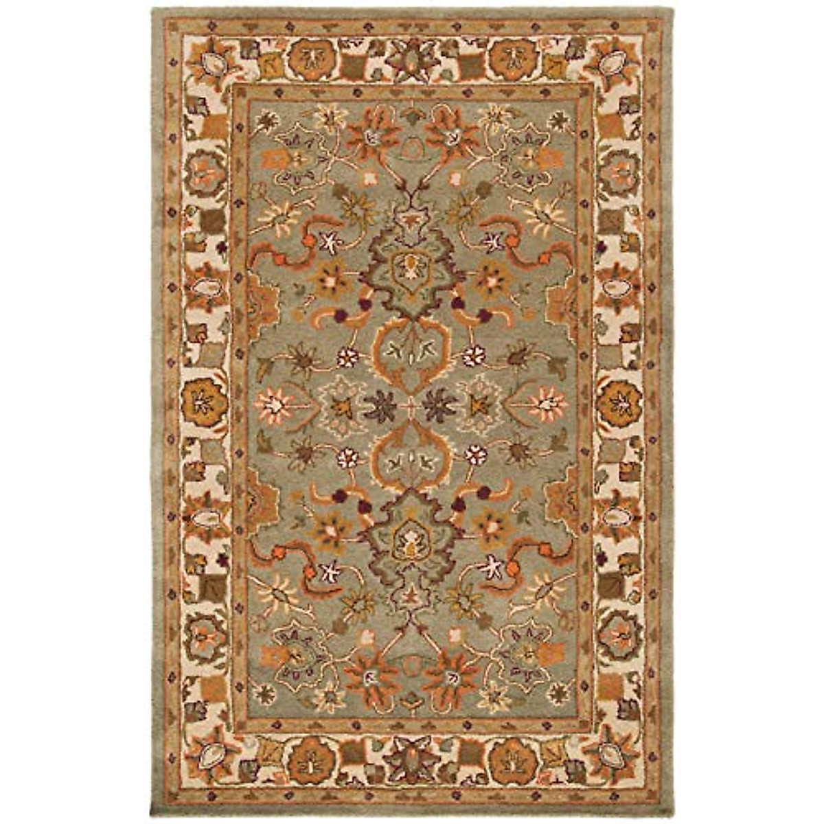 SAFAVIEH Heritage Collection Area Rug - 6' x 9', Light Green & Beige, Handmade Traditional Oriental Wool, Ideal for High Traffic Areas in Living Room, Bedroom (HG959A)