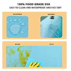 12 PCS Refrigerator Liners,Cailide Washable Mats Covers Pads,Home Kitchen Gadgets Accessories Organization for Glass Shelves Multi-Use Shelf Drawer Fridge Liners (Blue+Green+Pink,12 Pack (17.7"×11.6")