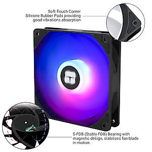 Thermalright TL-C12C-S X3 CPU Fan 120mm ARGB Case Cooler Fan, 4pin PWM Silent Computer with S-FDB Bearing Included, up to 1550RPM Cooling Fan（3 Quantities）
