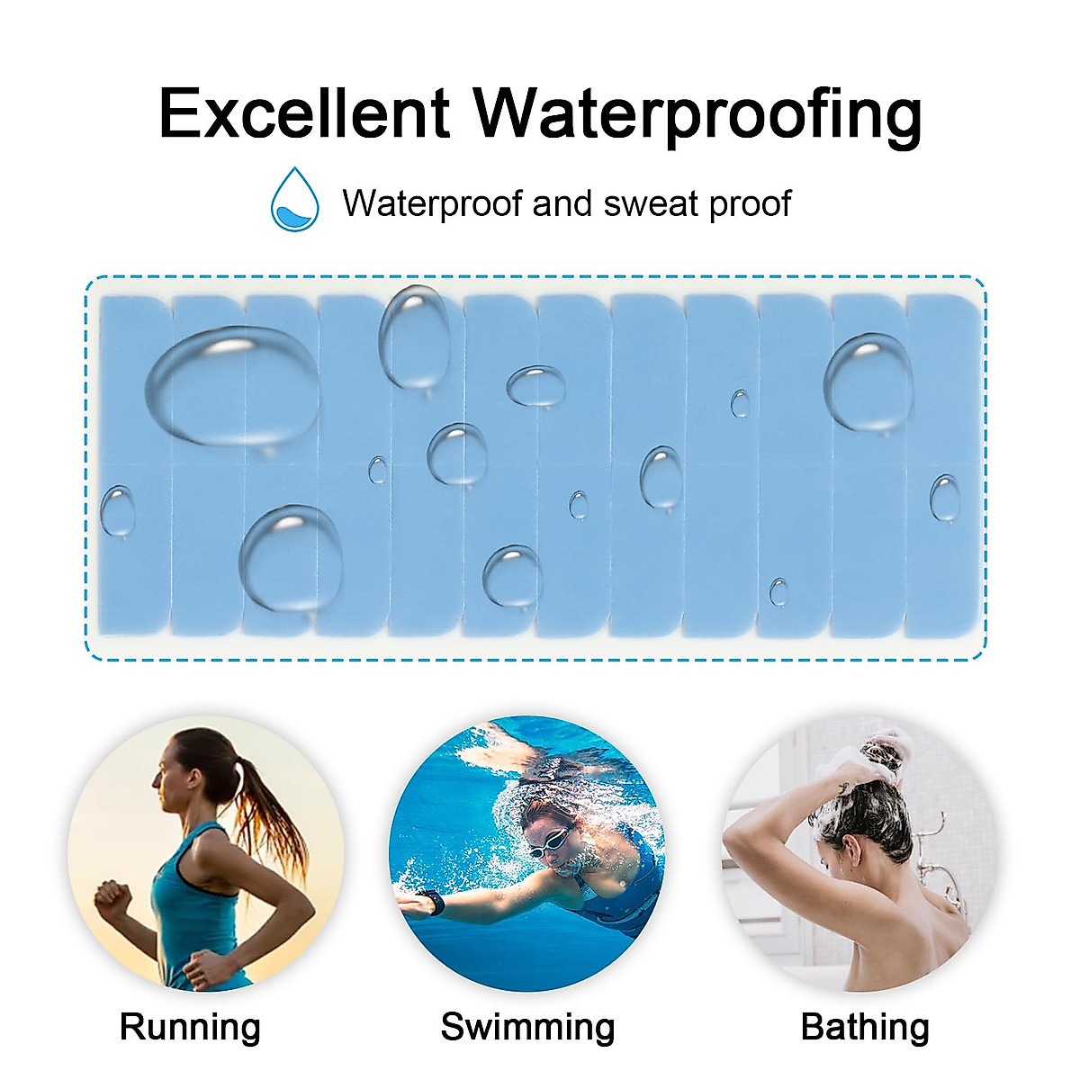 SUYYA 60 Pieces Hair Extension Tape Tabs Double Sided Extension Tapes for Replacement 4cm x0.8cm (Blue)