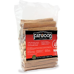FATWOOD - The Original Fire Starter Stick, Start Fires with Only 2 Sticks, Made from Dead Tree Stumps, 4 LB Bag (1)