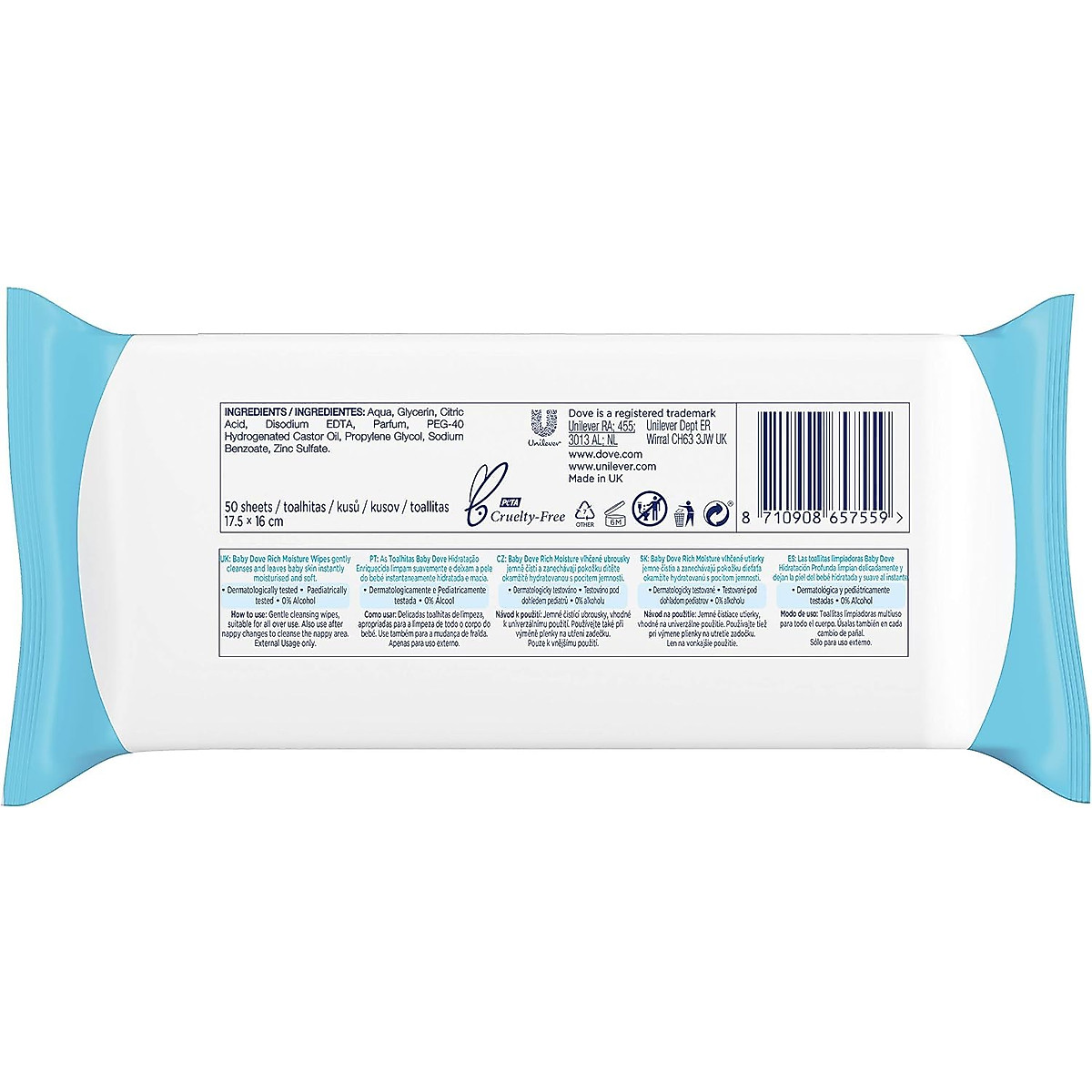 Dove Baby Wipes Rich Moisture 50s