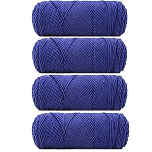 400g Soft Milk Cotton Yarn DIY Craft Cotton Threads for Sweater Hat Scarf Gloves Blue